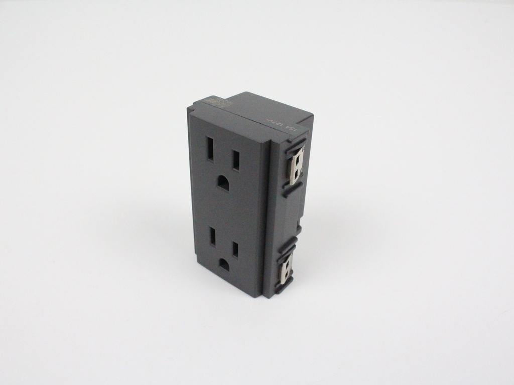 Vimar Double USA Outlets Grey. Vimar Part # 16246
