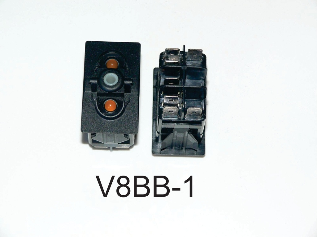 V8BB-1 Carling rocker switch (On)/Off/(On) independent amber lamps ...